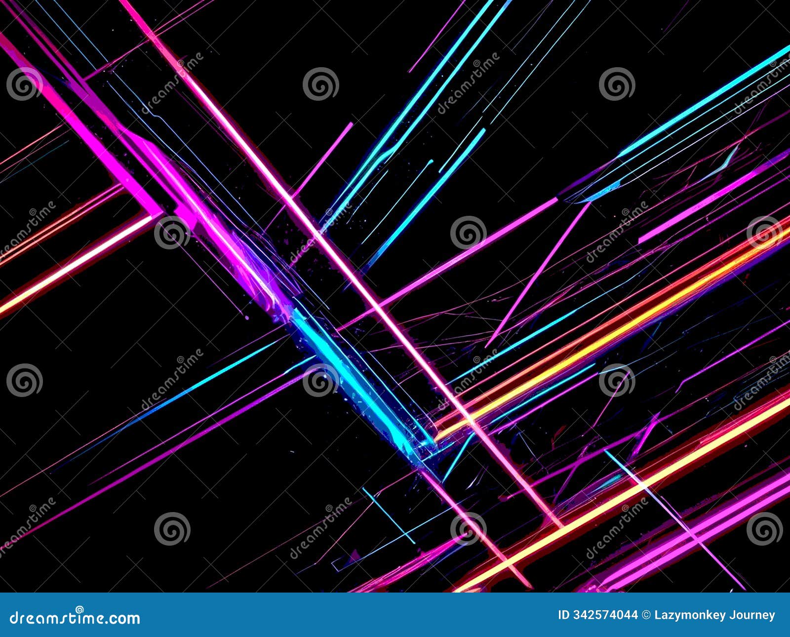Abstract Neon Dynamic Light Rays Background Techno Digital Geometric ...