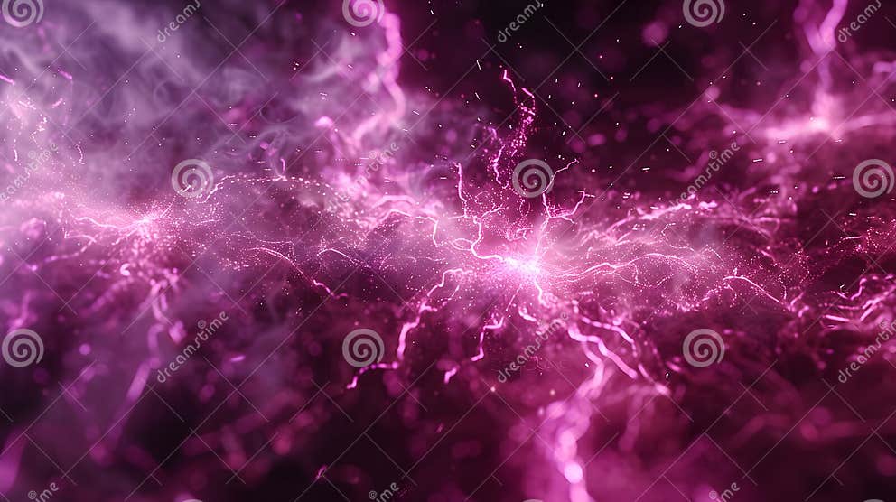 Abstract Neon Energy Sphere of Particles and Waves Glowing, Circle and ...