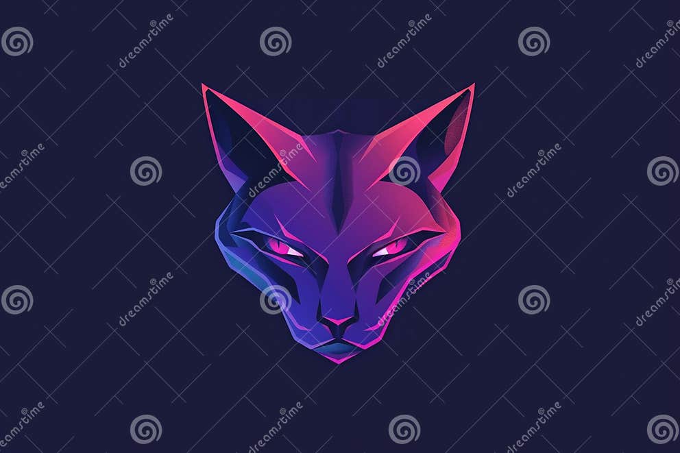 Abstract Neon Fox stock illustration. Illustration of simple - 332602672