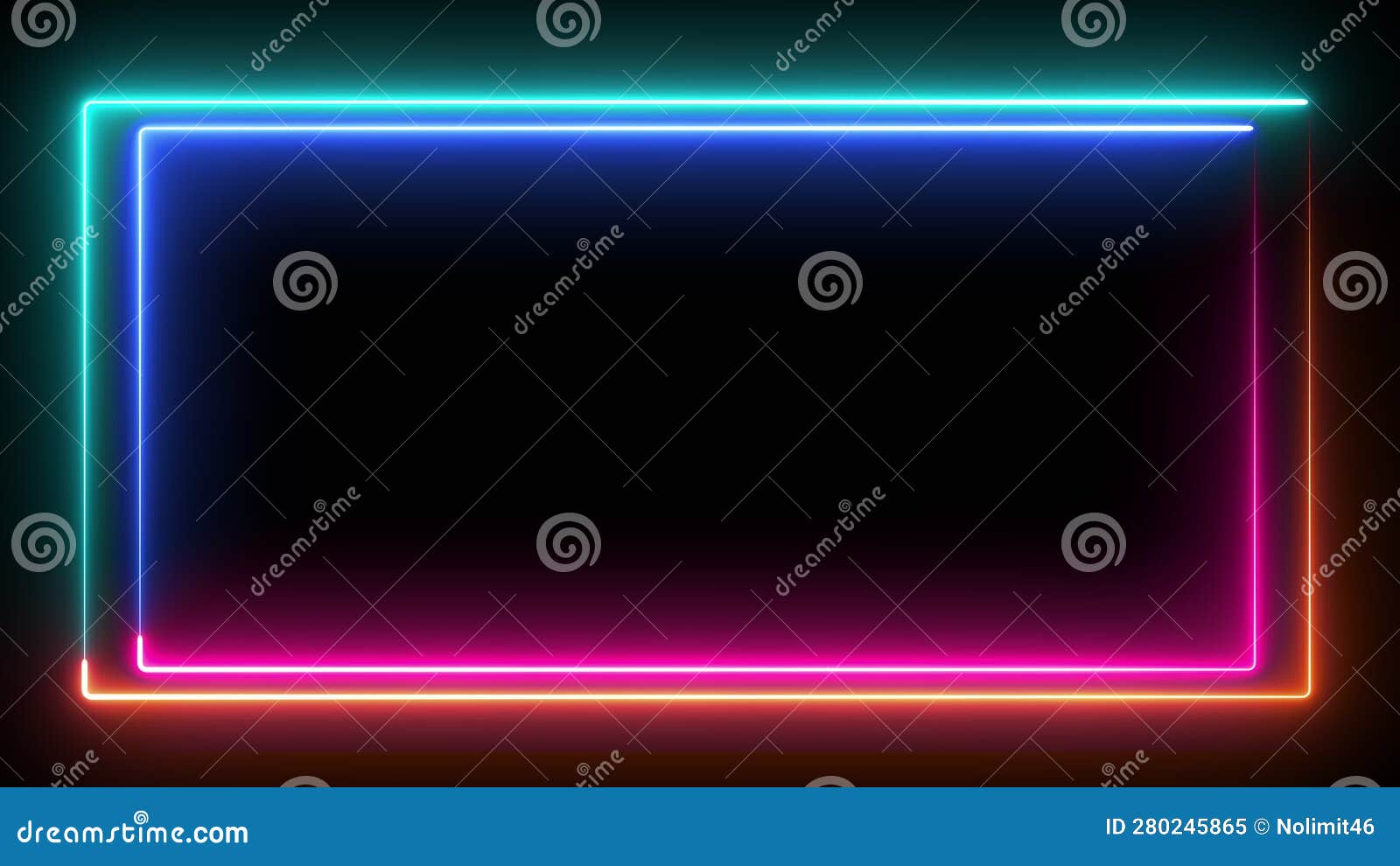 Abstract neon frame stock video. Video of line, black - 280245865