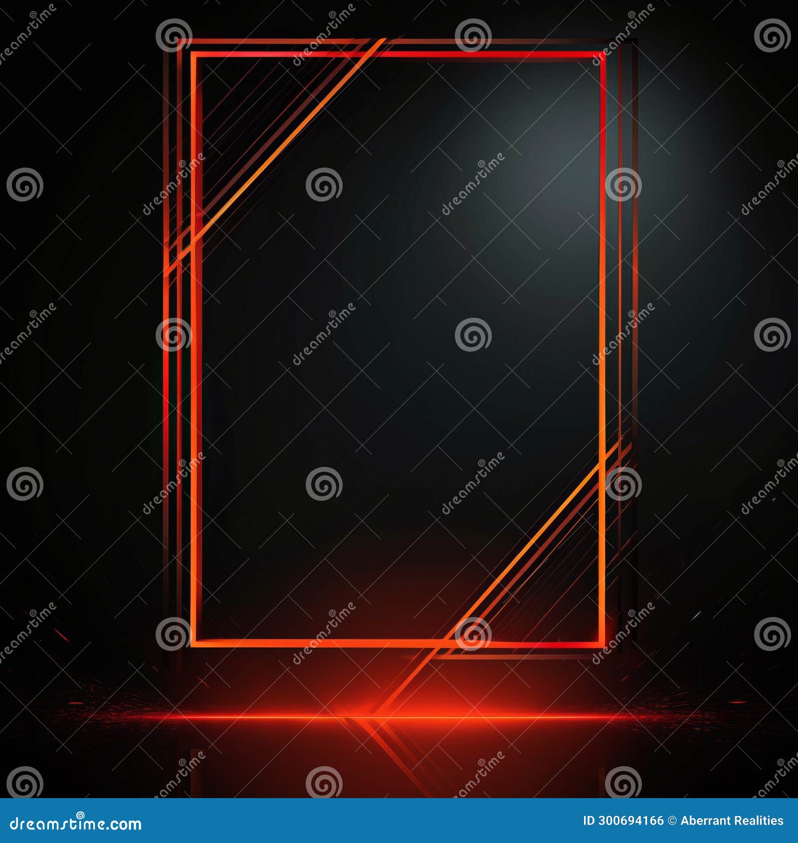 Abstract Neon Frame on Black Background Stock Illustration ...