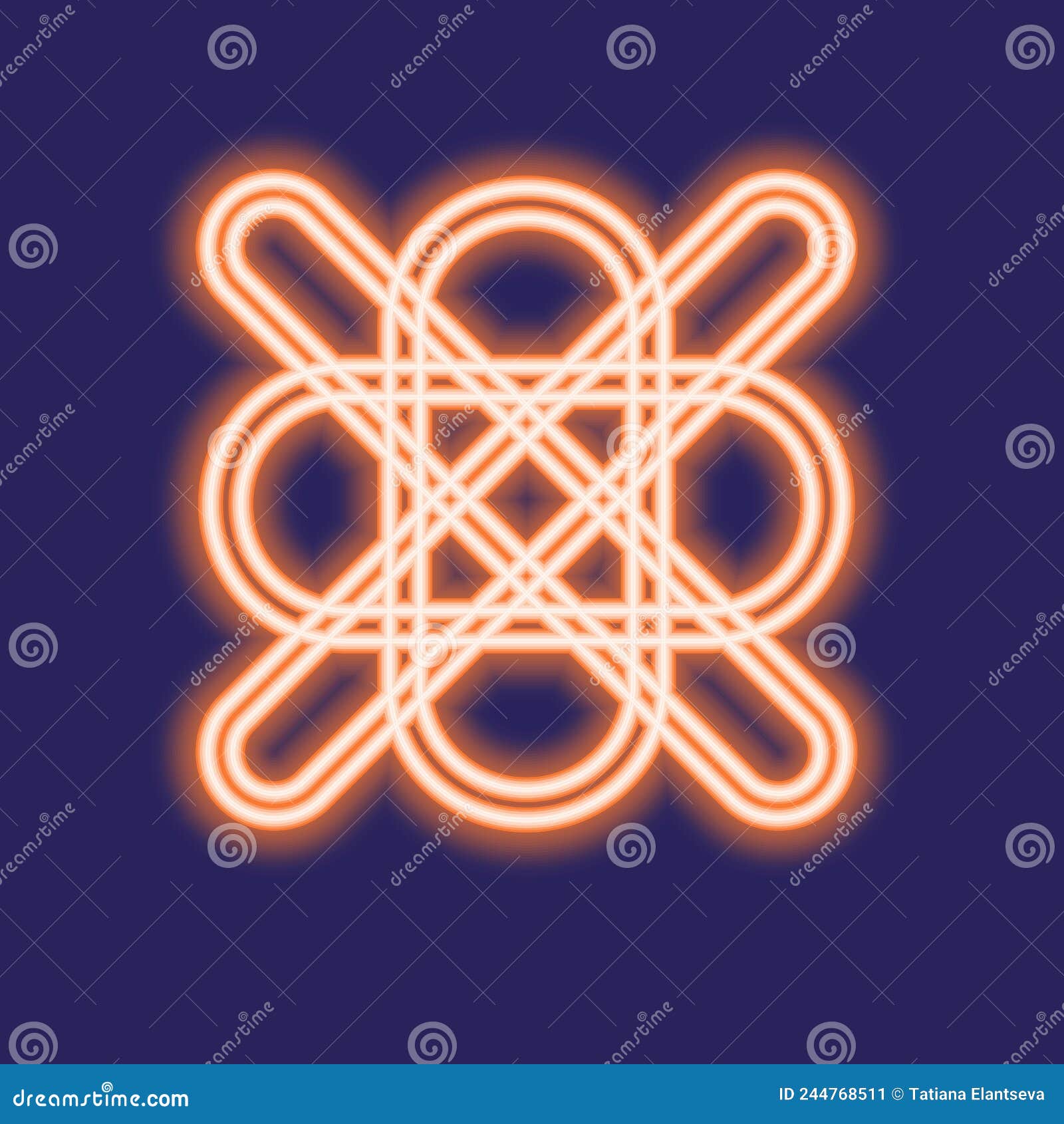 Abstract Neon Geometric Pattern with Lines.Vector Graphic. Stock Vector ...