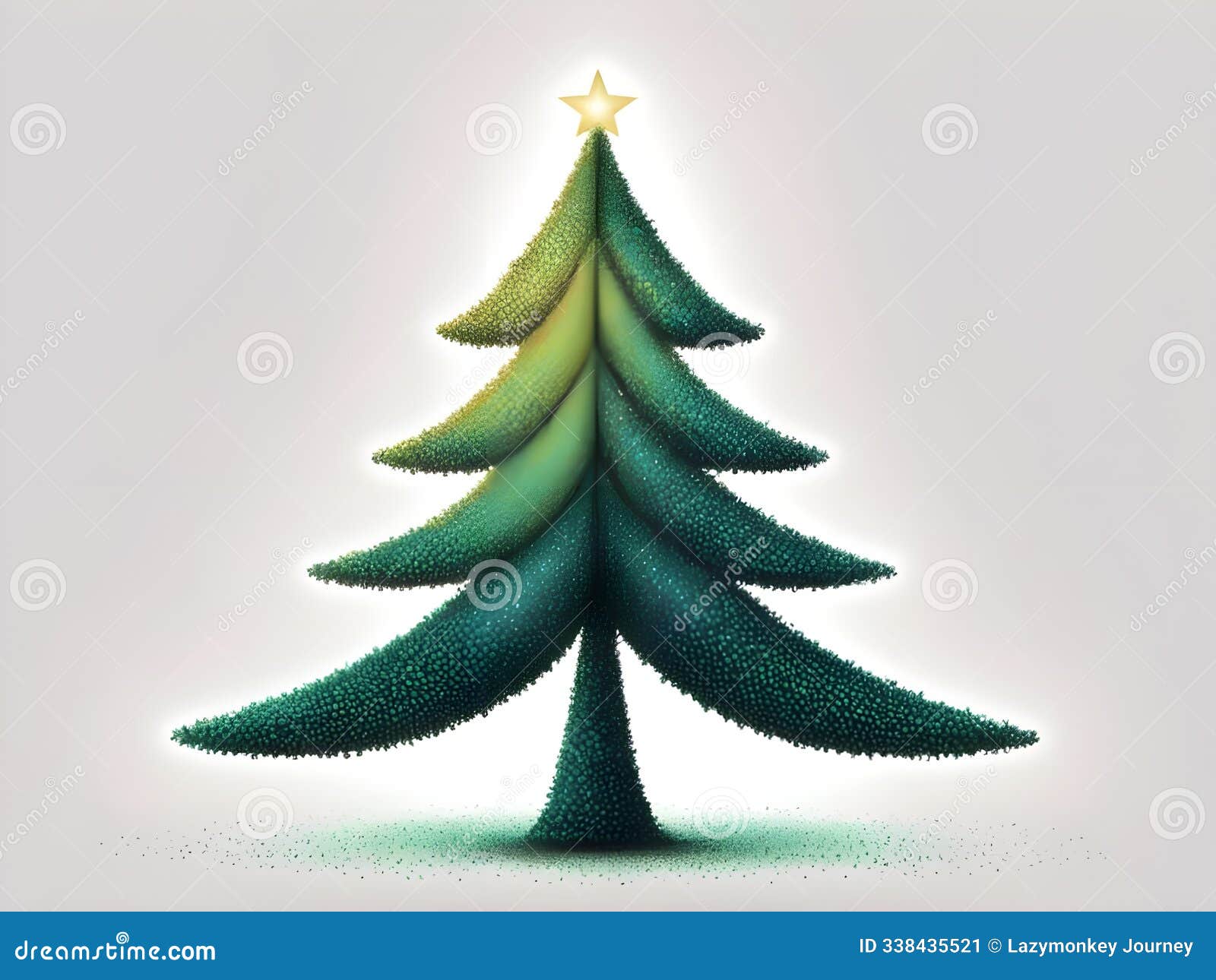 Abstract Neon Glow the Christmas Tree Filled with Green Dots ...