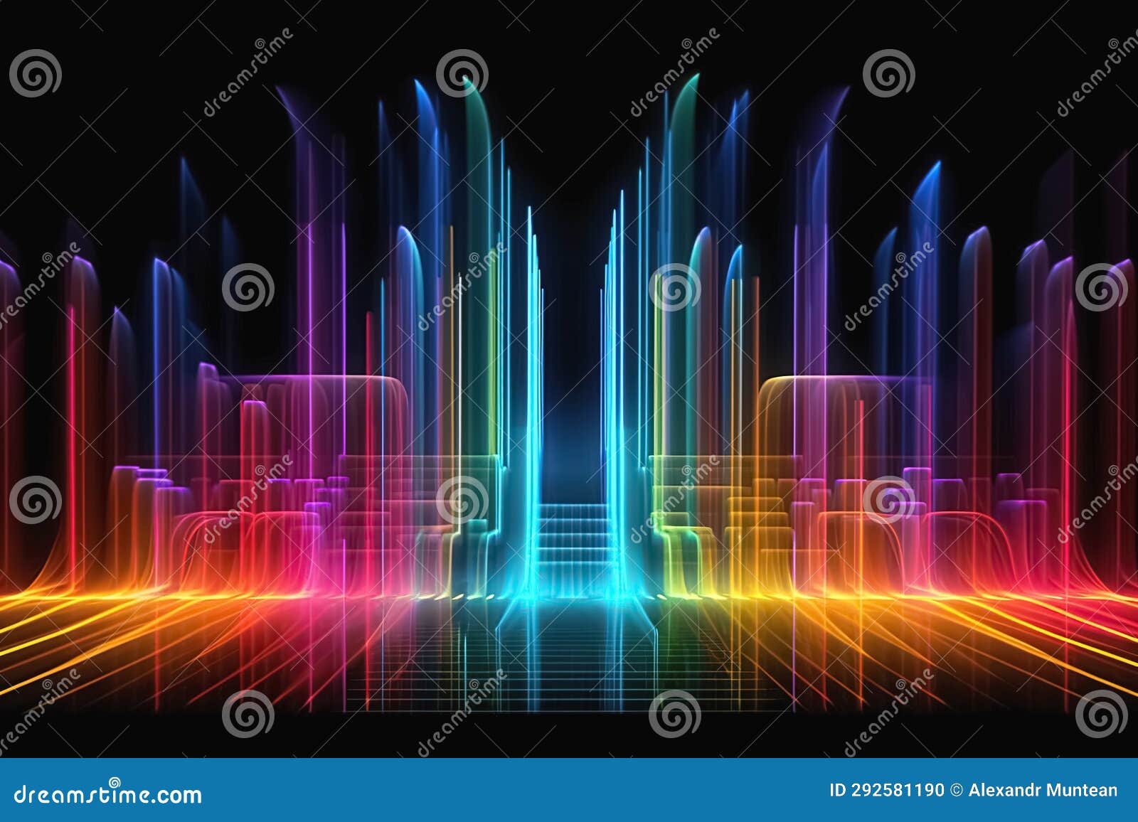 Abstract Neon Glow Equalizer. Stock Photo - Image of neon, spectrum ...