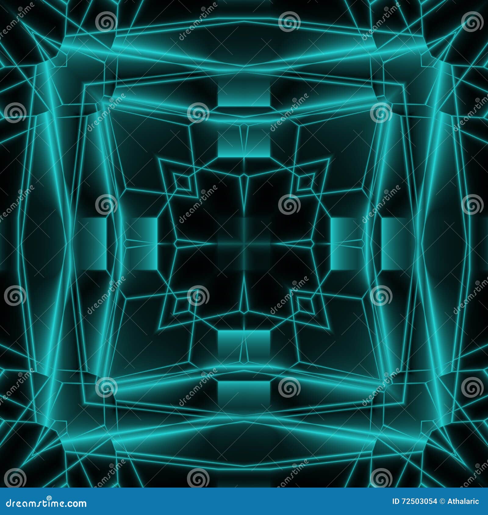 Abstract Neon Glow Geometric Tile Design Stock Illustration ...