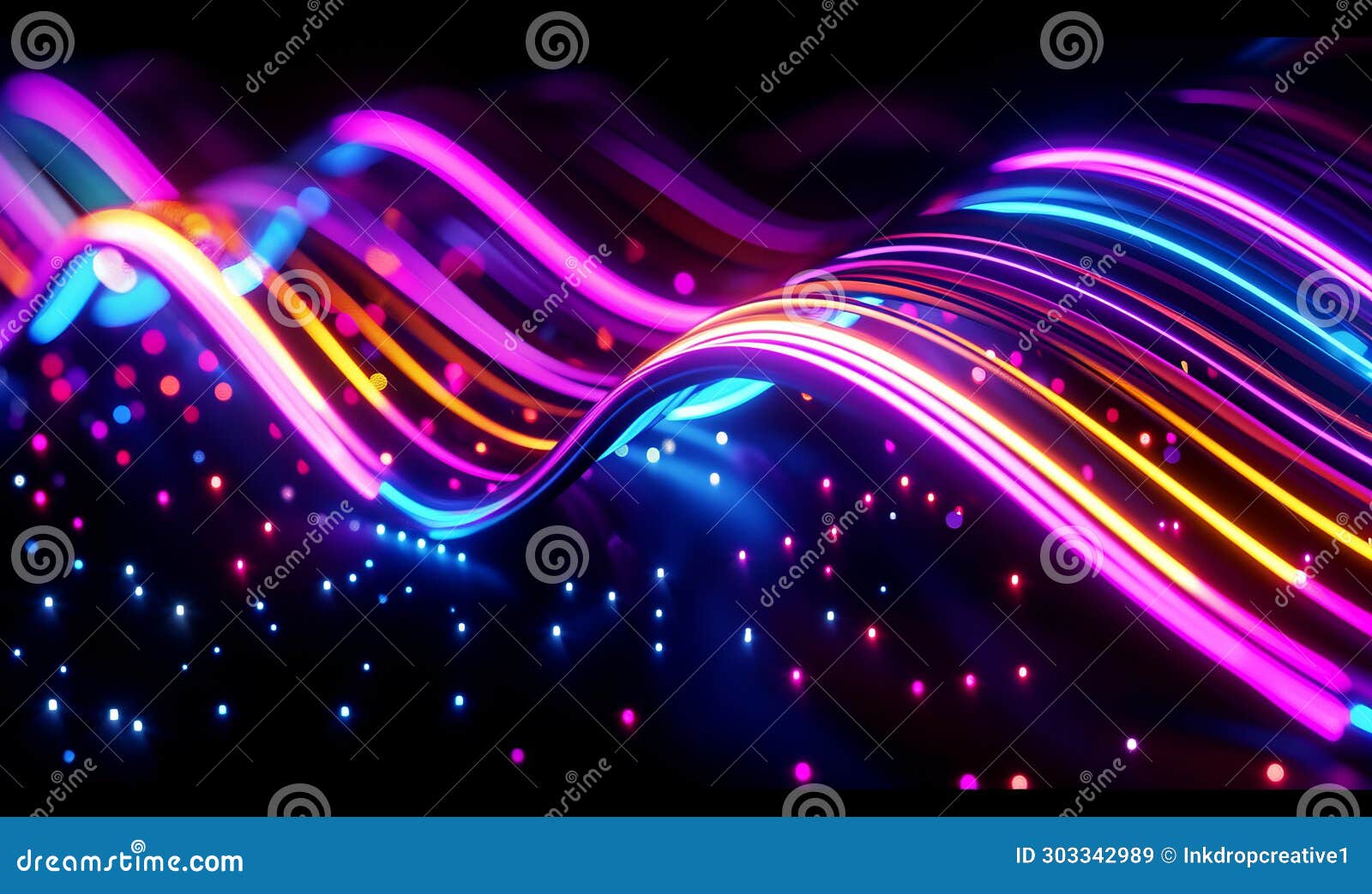 Abstract Neon Glowing Lines. Banner Artwork for Covers, Wallpapers and ...