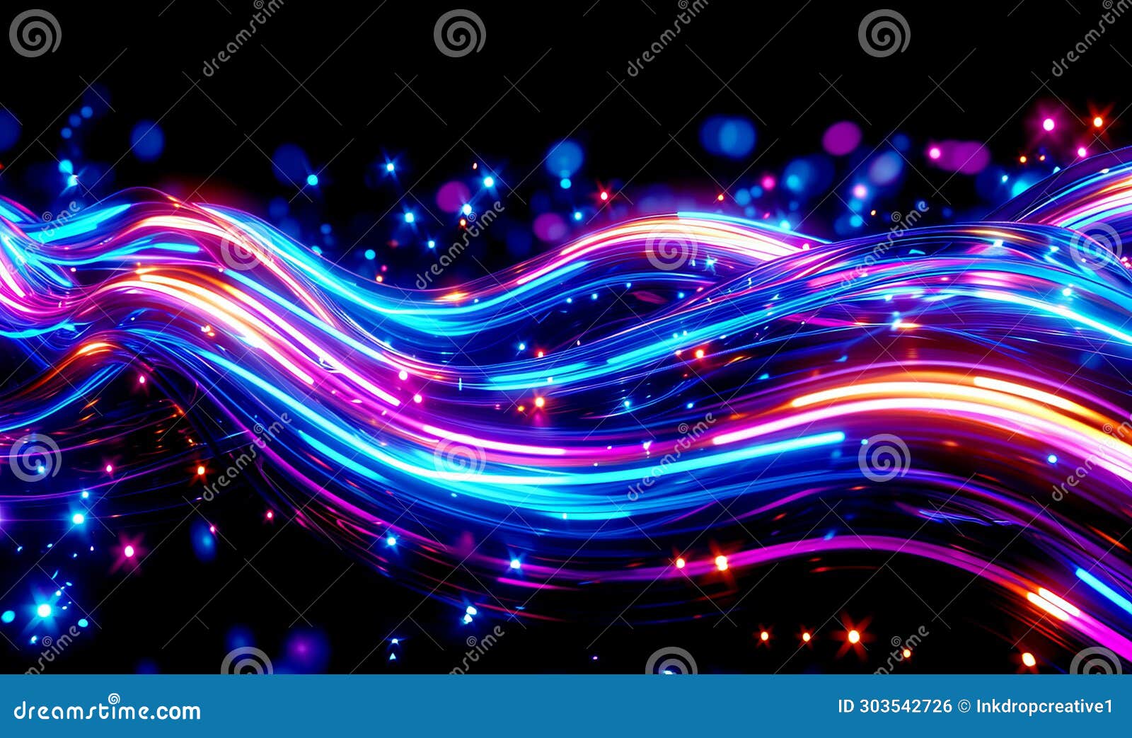 Abstract Neon Glowing Lines. Banner Artwork for Covers, Wallpapers and ...