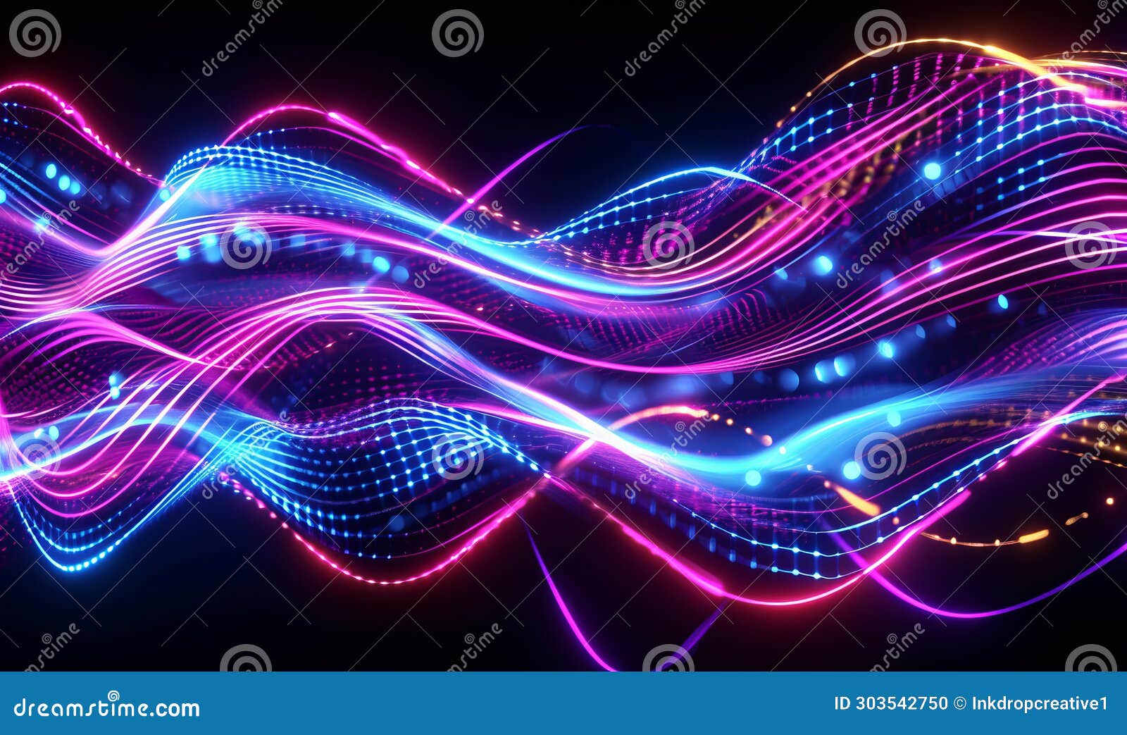 Abstract Neon Glowing Lines. Banner Artwork for Covers, Wallpapers and ...