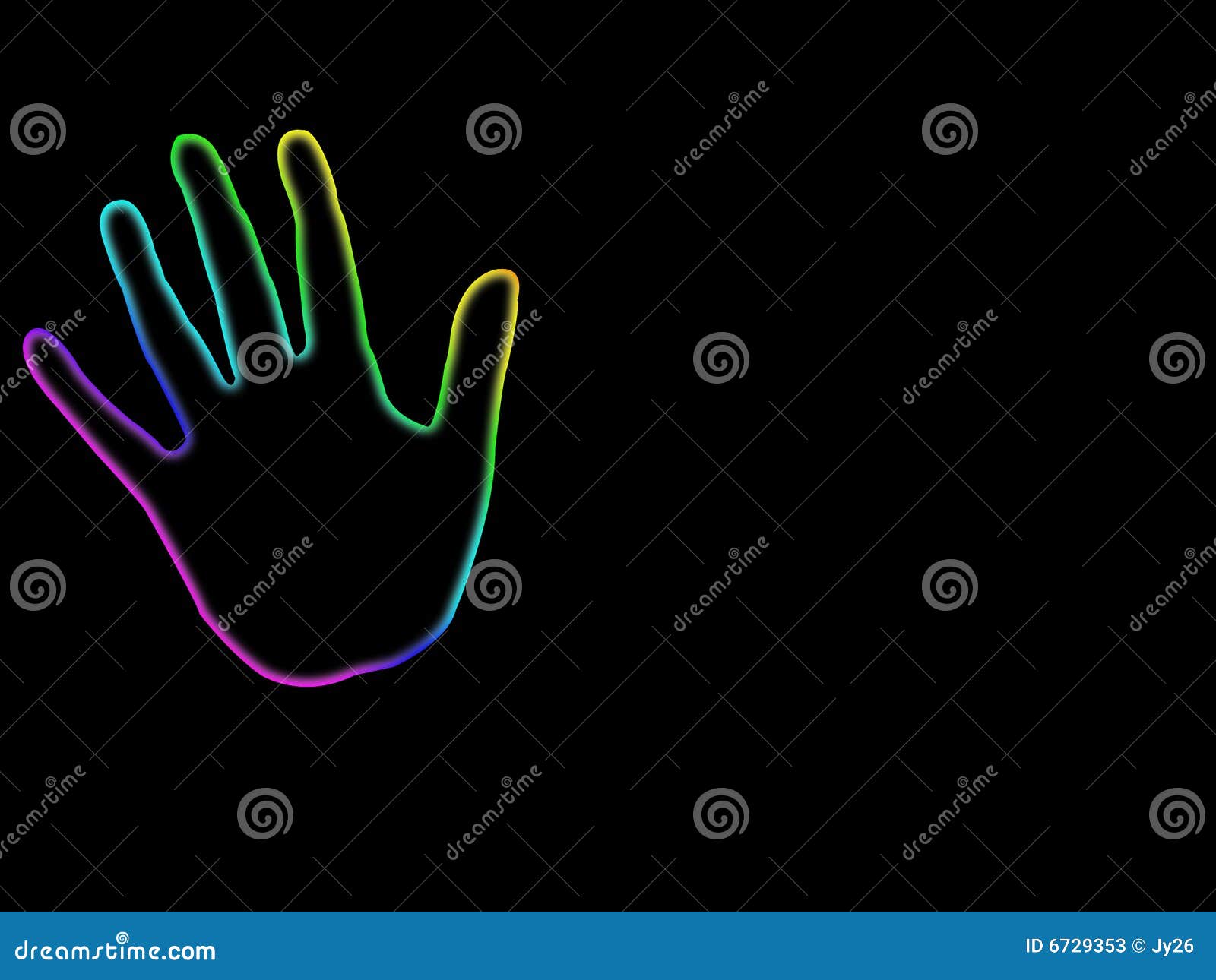 Abstract neon hand stock illustration. Illustration of black - 6729353