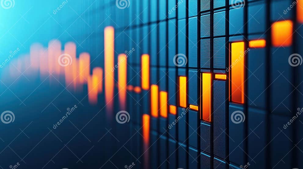 Abstract Neon Light Bar Graph Stock Illustration - Illustration of ...