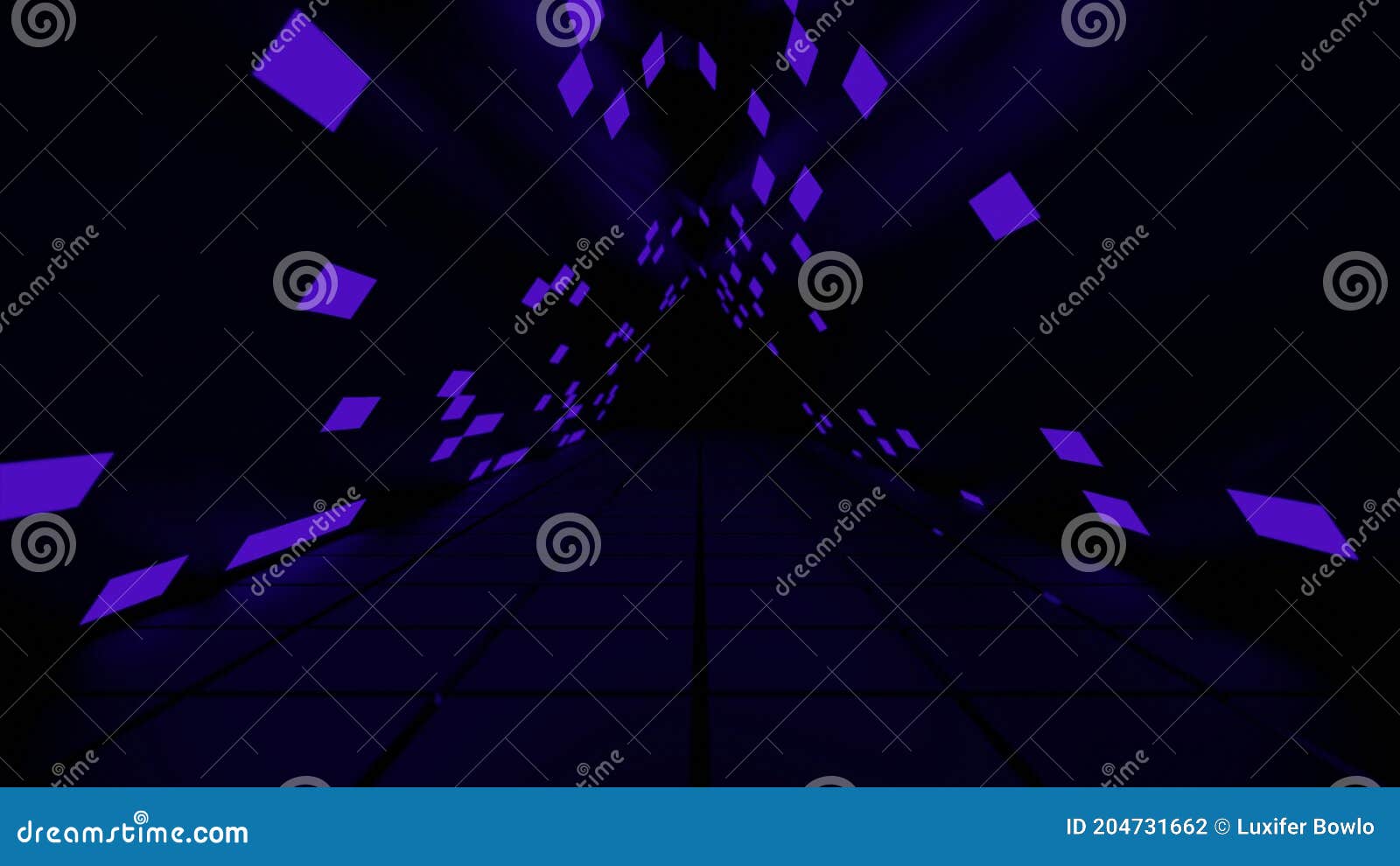 Abstract Neon Light Corridor. Stock Illustration - Illustration of ...