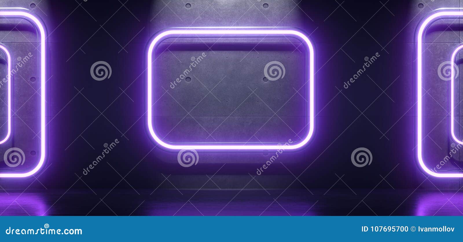Abstract Neon Light Rectangles Tubes Stock Illustration - Illustration ...