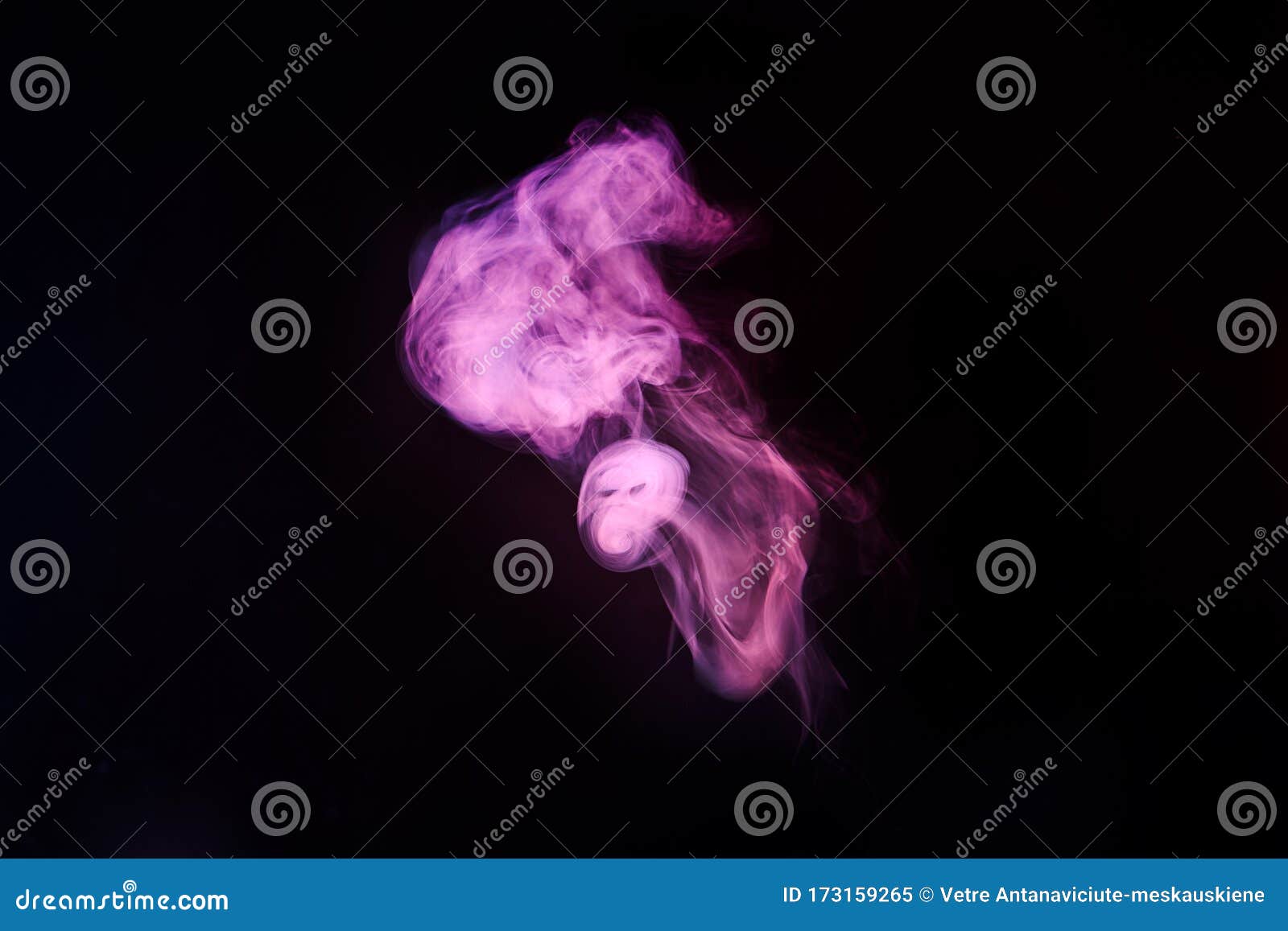 Abstract Neon Light Smoke Effect on Black Background. Smoke Cloud ...