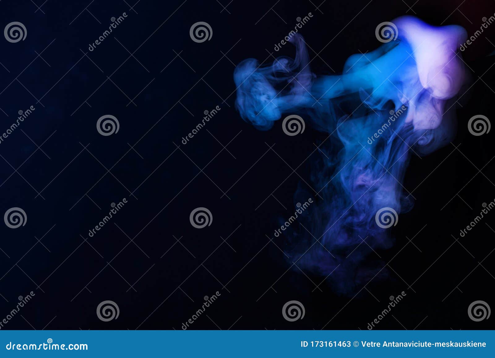 Abstract Neon Light Smoke Effect on Black Background. Smoke Cloud ...