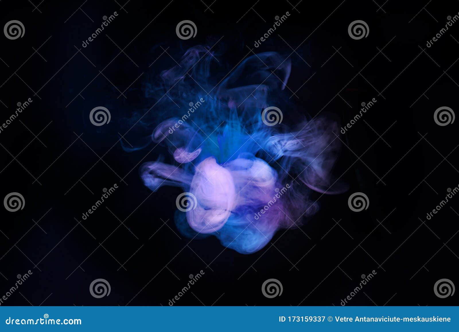 Abstract Neon Light Smoke Effect on Black Background. Smoke Cloud ...