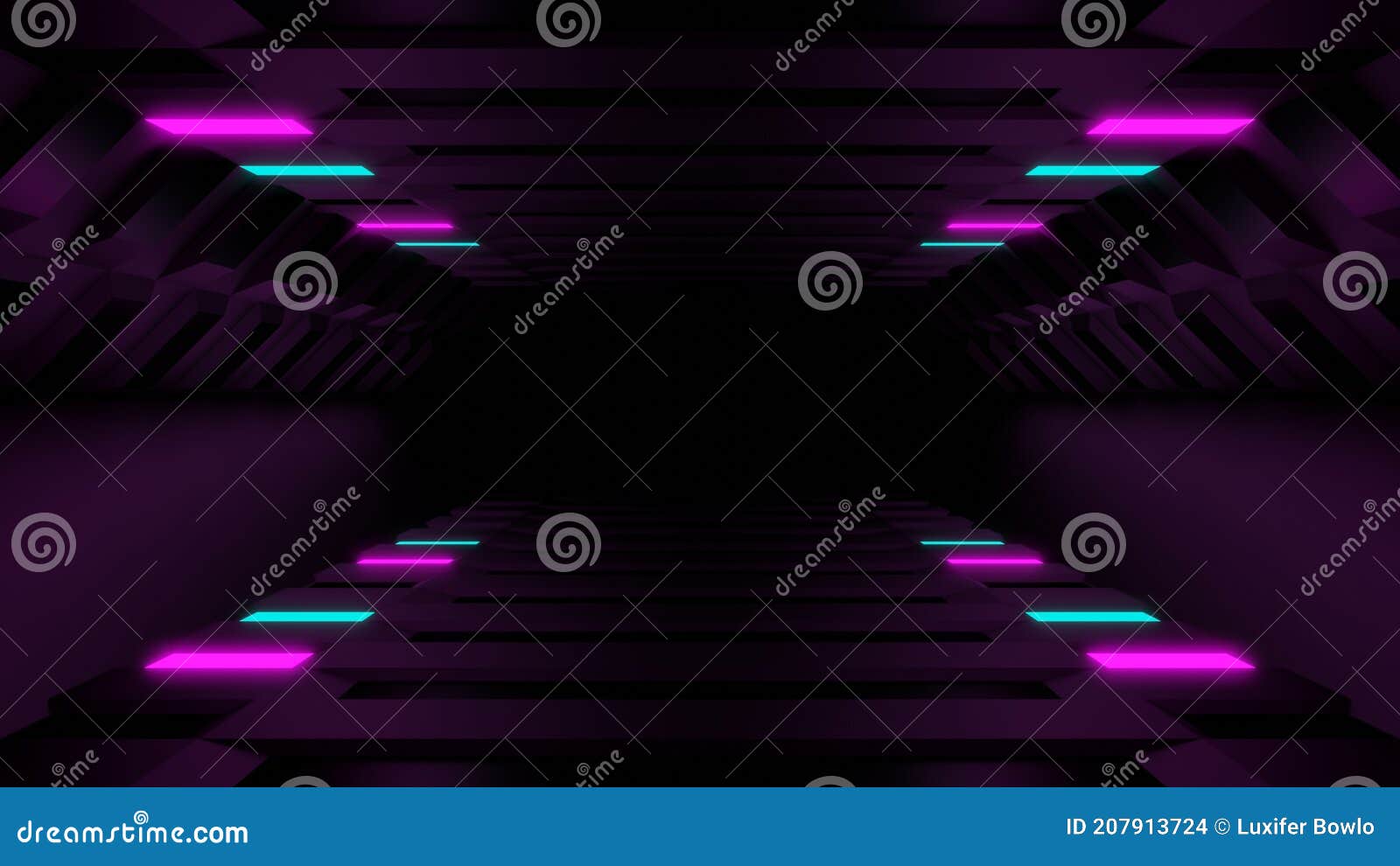 Abstract Neon Light Studio, Appearing Glowing Pink Blue Flickering ...