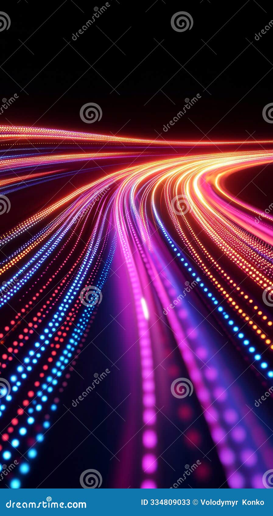 Abstract Neon Light Trails in Motion Stock Image - Image of spectrum ...