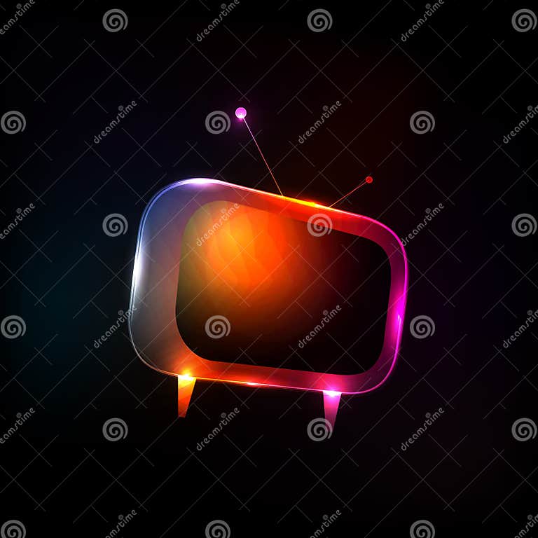 Abstract Neon Light Tv stock vector. Illustration of neon - 51361604