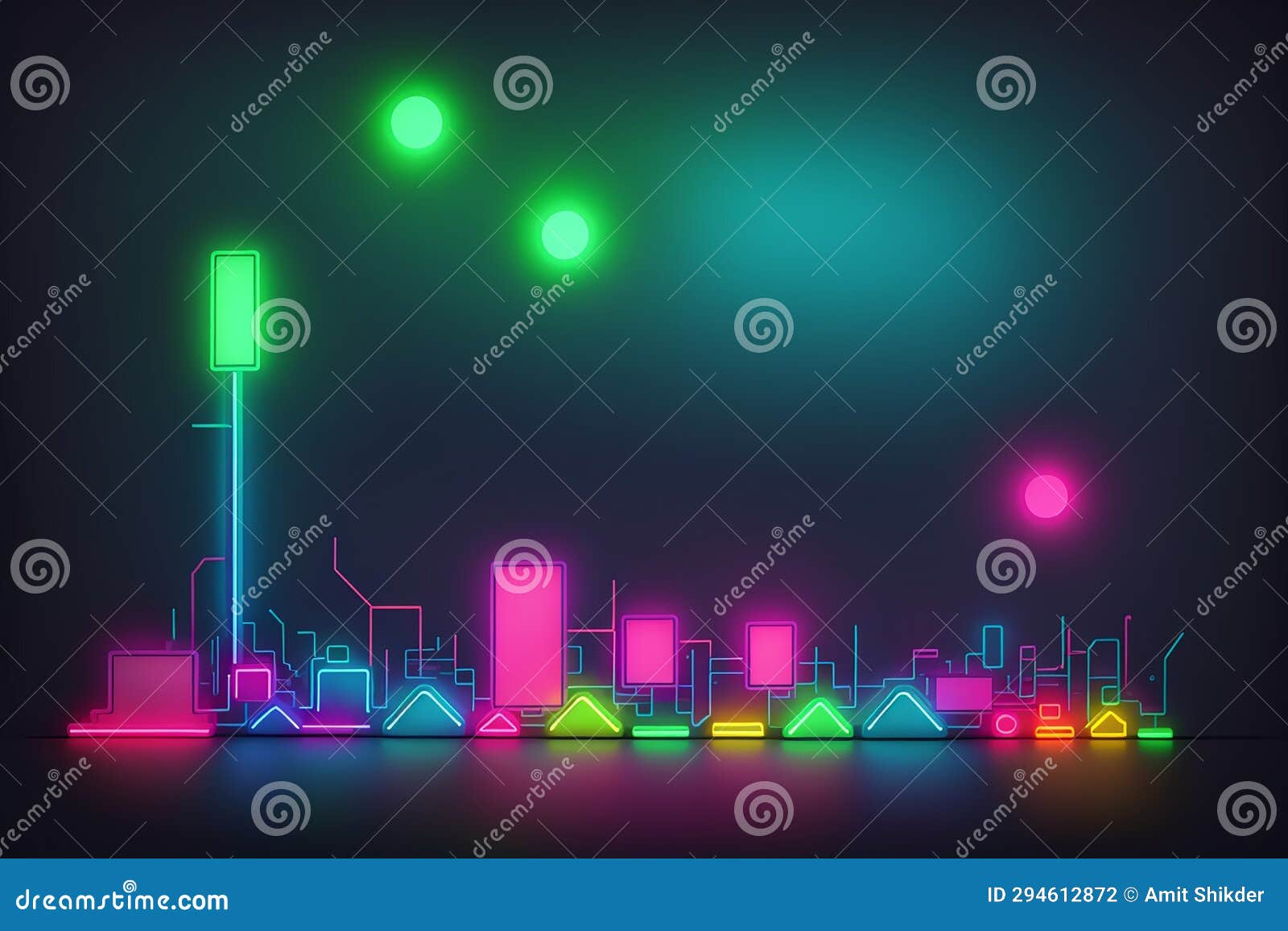 Abstract Neon Lights Background Design Stock Photo - Image of neon ...