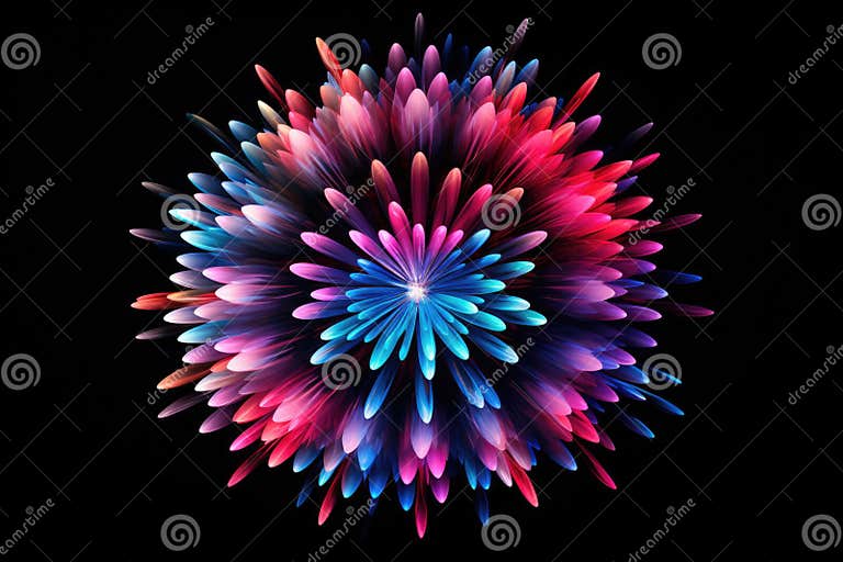 Abstract Neon Lights Fireworks Stock Illustration - Illustration of ...