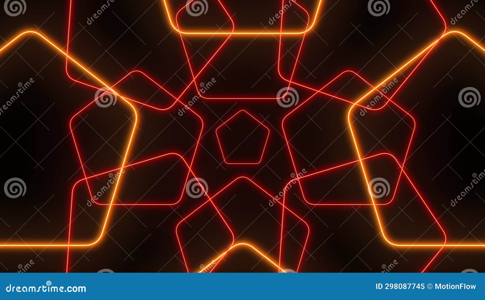 Abstract Neon Line Pattern Intricate Geometry on Black Background Stock ...