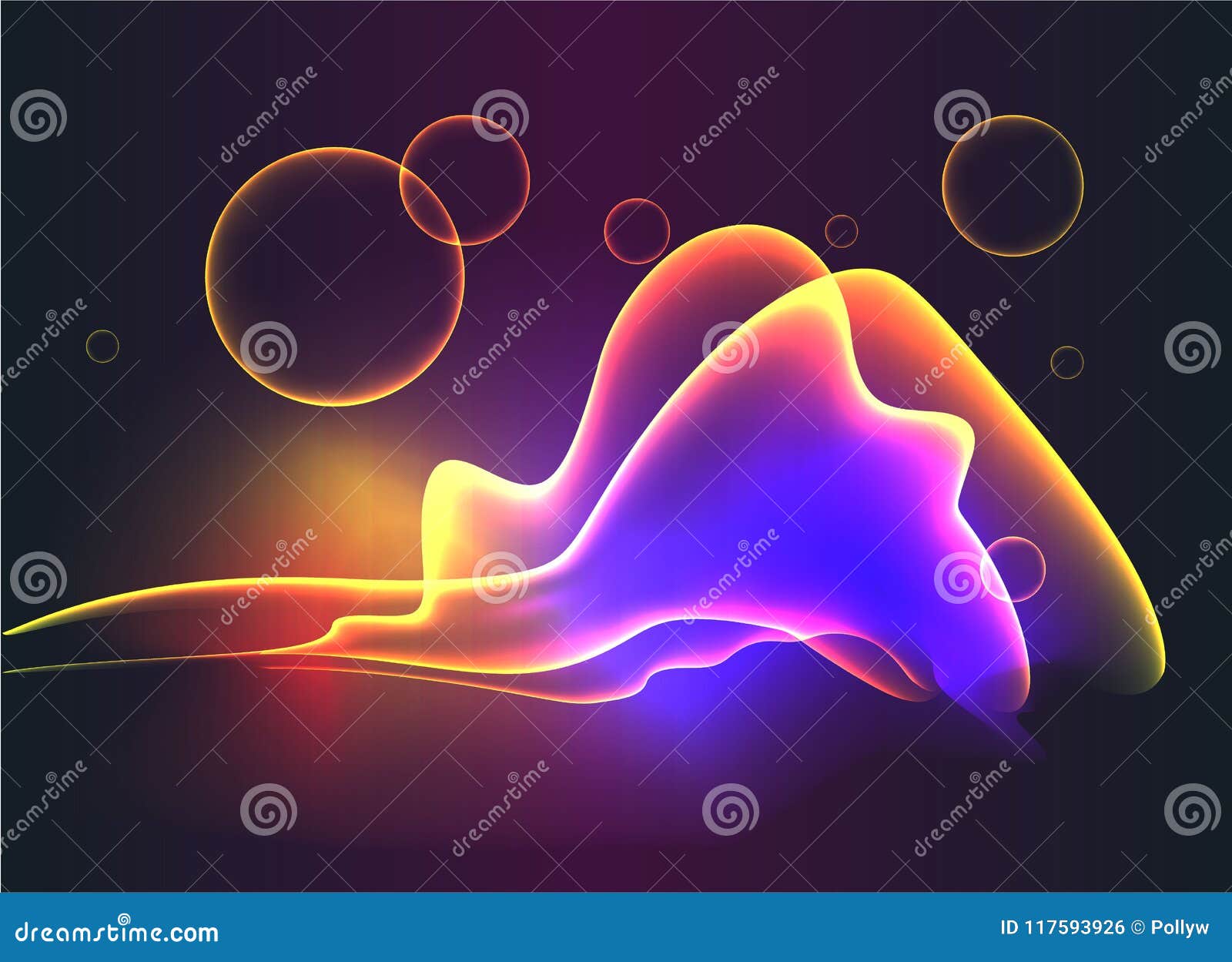 Abstract Neon Liquid Waves and Bubbles . Stock Vector - Illustration of ...