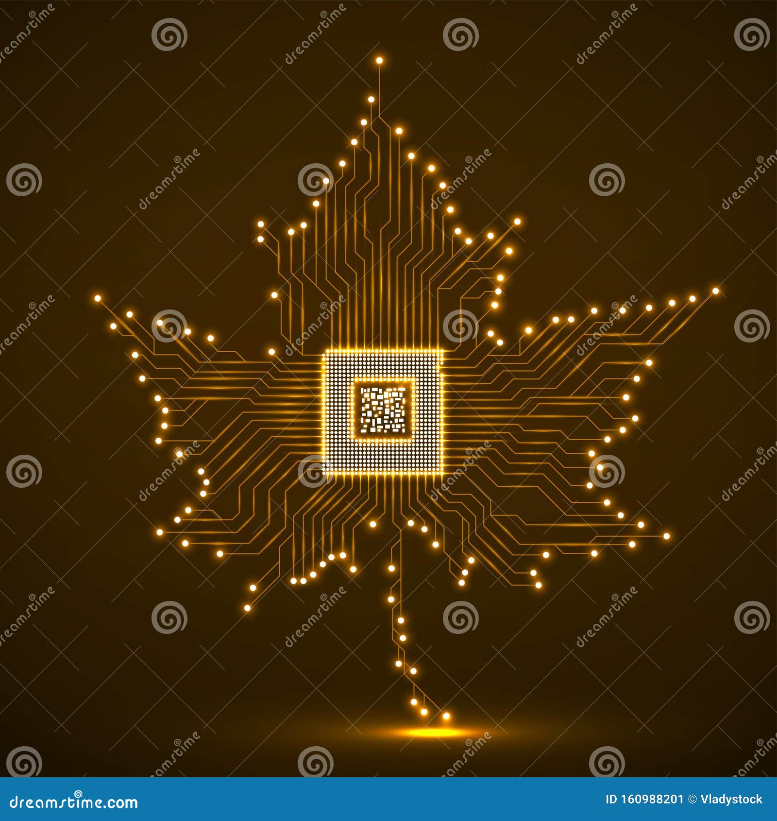 Abstract Neon Maple Leaf with Microprocessor Inside Stock Vector ... Abstract Neon Maple Leaf with Microprocessor Inside Stock Vector ...