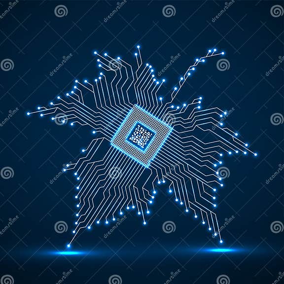 Abstract Neon Maple Leaf with Microprocessor Inside Stock Vector ... Abstract Neon Maple Leaf with Microprocessor Inside Stock Vector ...