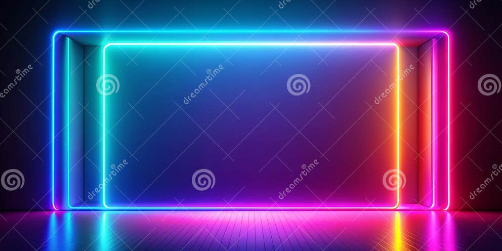 Abstract Neon Metaverse Gradient Background AI Generative Stock ...