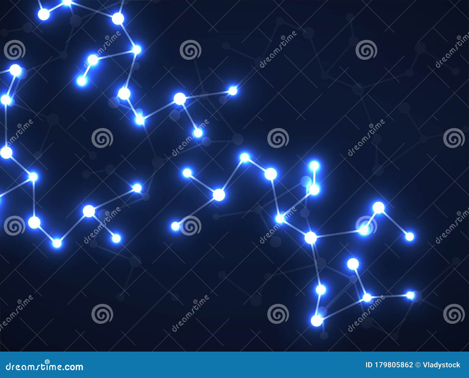 Abstract Neon Molecular Structure, Scientific Glowing Background ...
