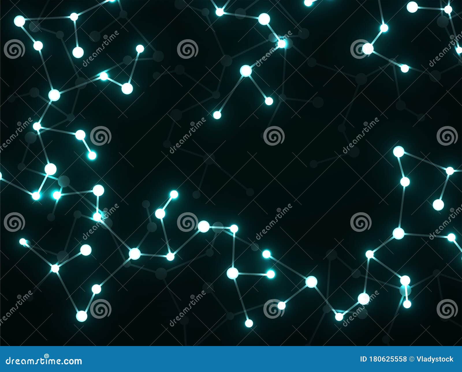 Abstract Neon Molecular Structure, Scientific Glowing Background ...