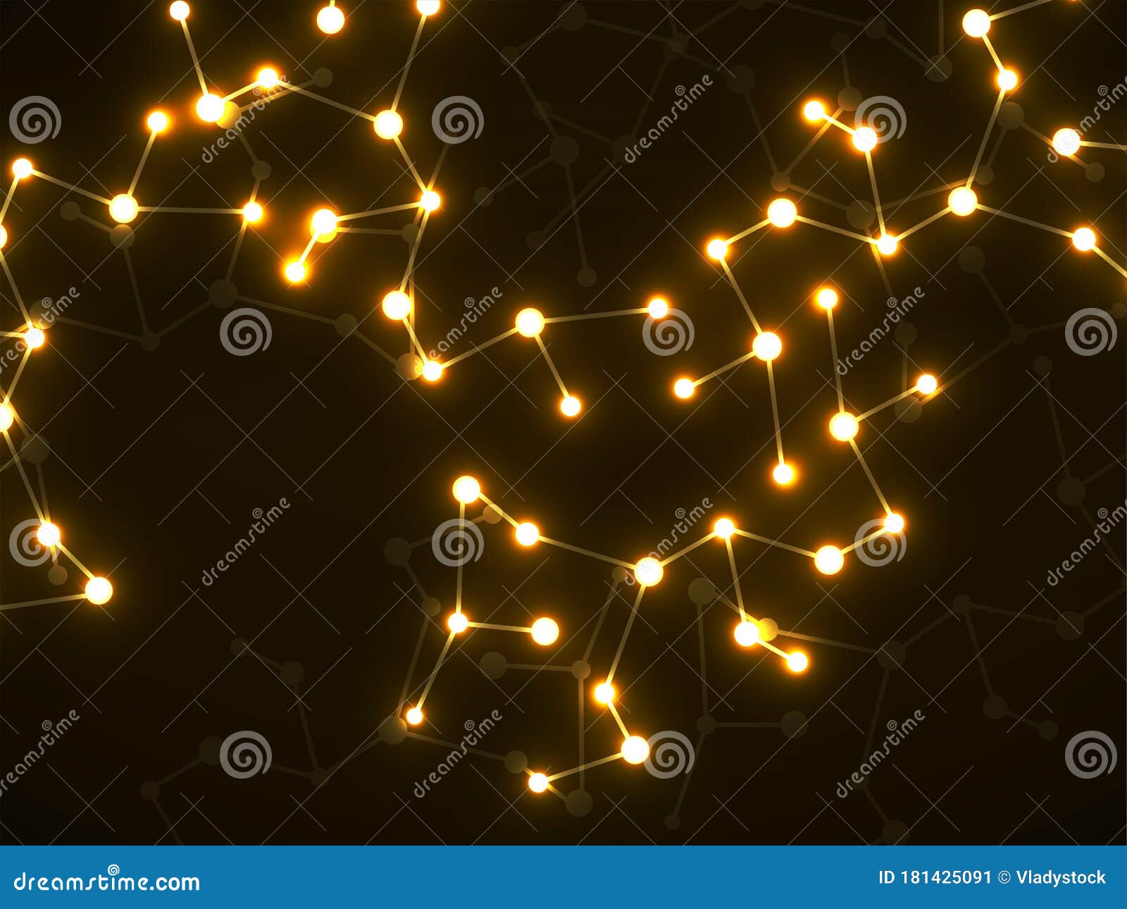 Abstract Neon Molecular Structure, Scientific Glowing Background ...