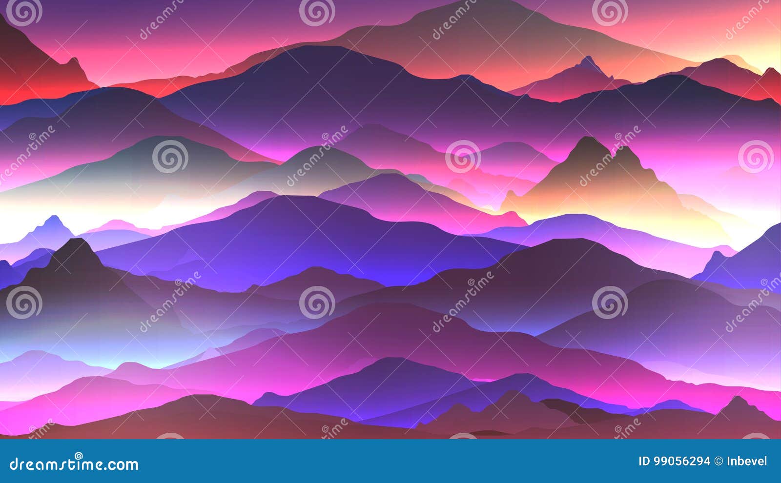 Abstract Neon Mountain Background - Vector Illustration Stock Vector ...