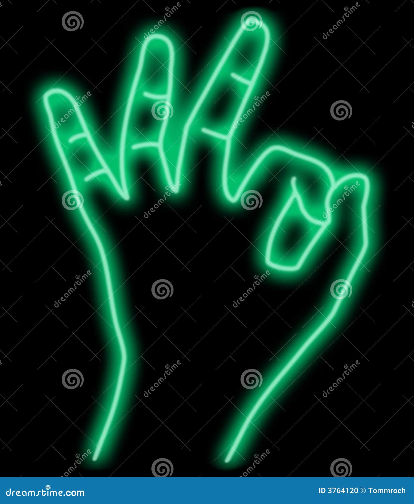 Abstract neon OK hand stock illustration. Illustration of illuminated ...
