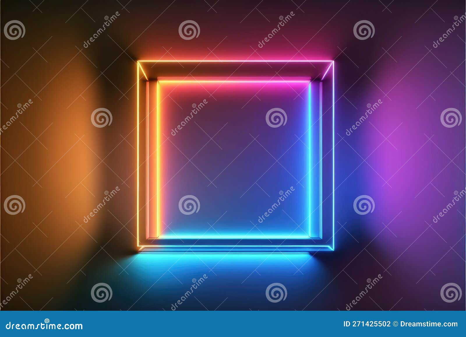 Abstract Neon Overlap Square Frame with Shining Effects Designed. Stock ...