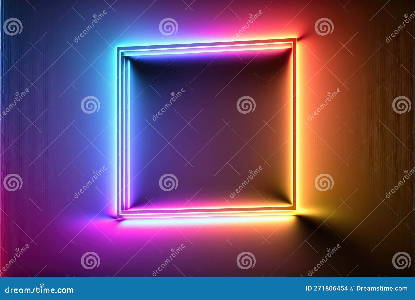 Abstract Neon Overlap Square Frame with Shining Effects Designed. Stock ...