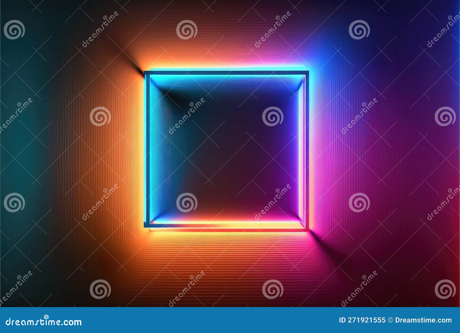 Abstract Neon Overlap Square Frame with Shining Effects Designed. Stock ...