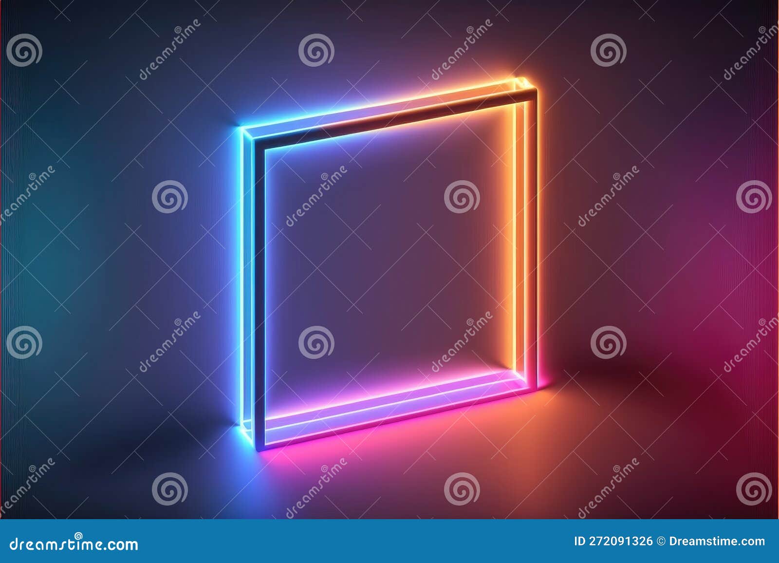 Abstract Neon Overlap Square Frame with Shining Effects Designed. Stock ...