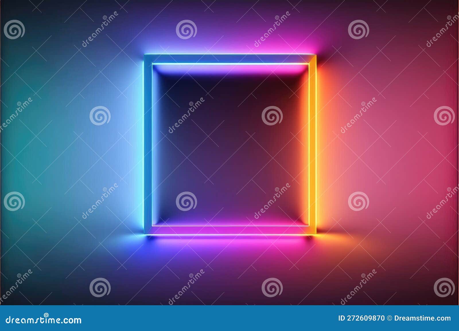 Abstract Neon Overlap Square Frame with Shining Effects Designed. Stock ...