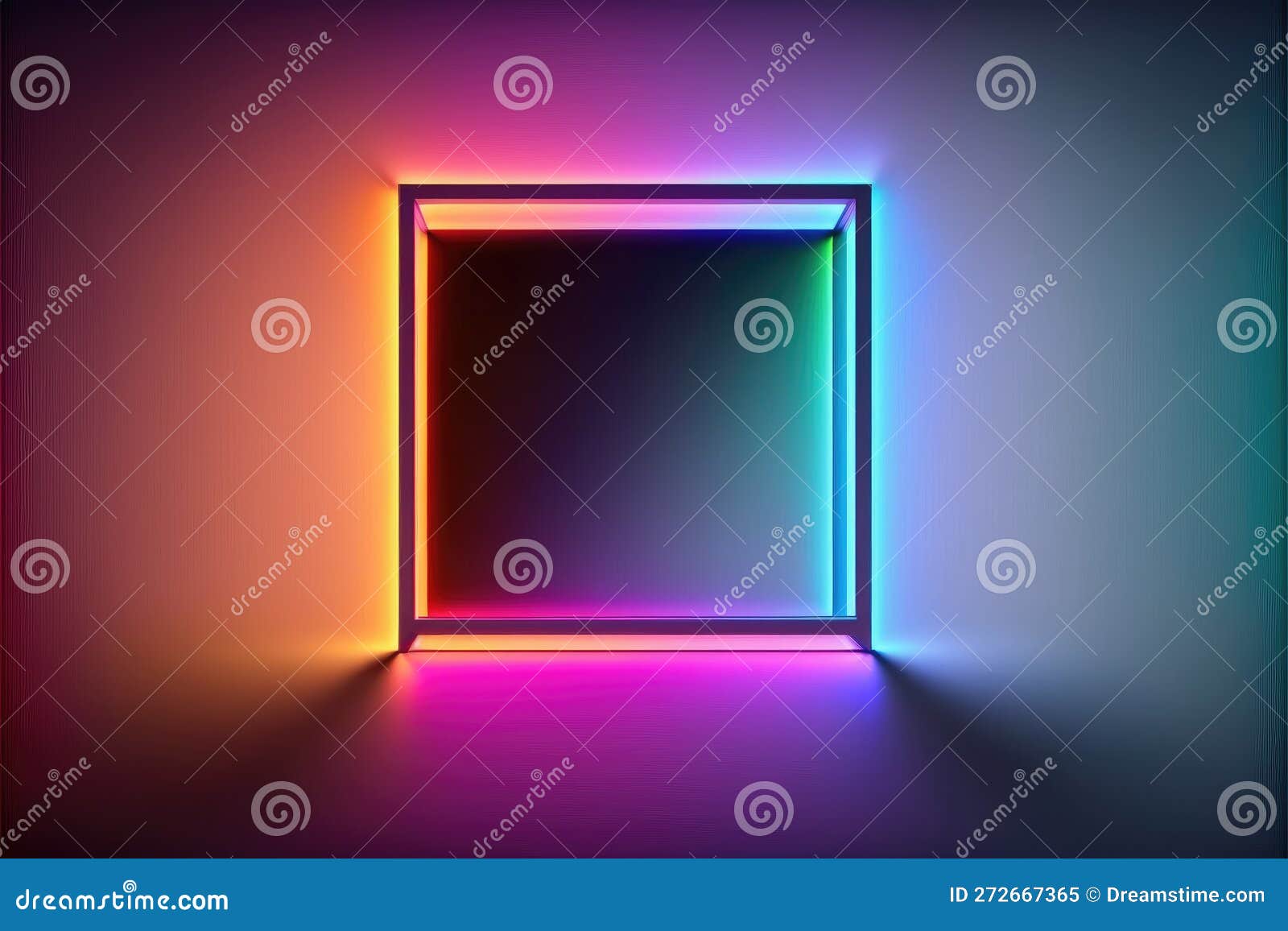 Abstract Neon Overlap Square Frame with Shining Effects Designed. Stock ...