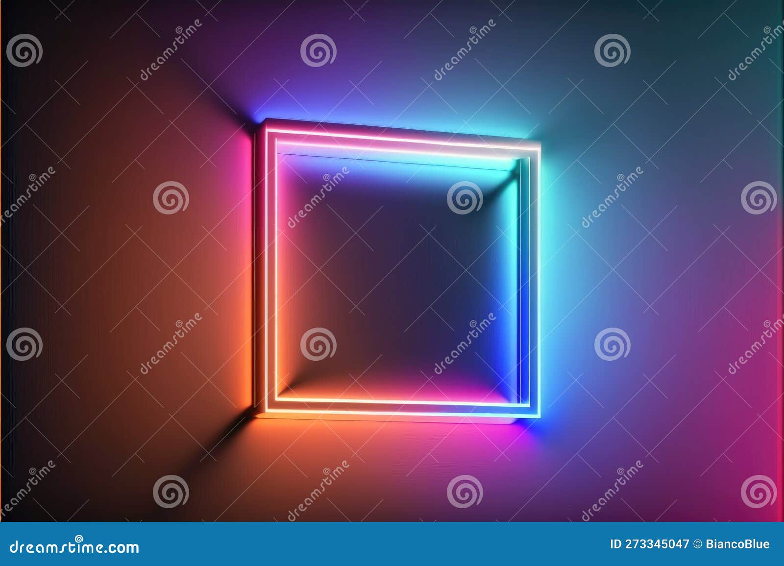 Abstract Neon Overlap Square Frame with Shining Effects Designed. Stock ...