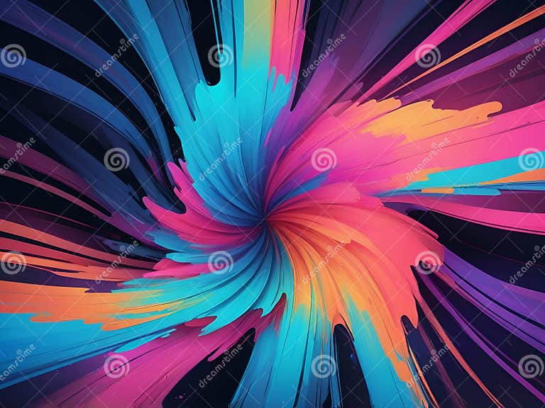 Abstract Neon Pastel Color Spin Effect Background Stock Illustration ...