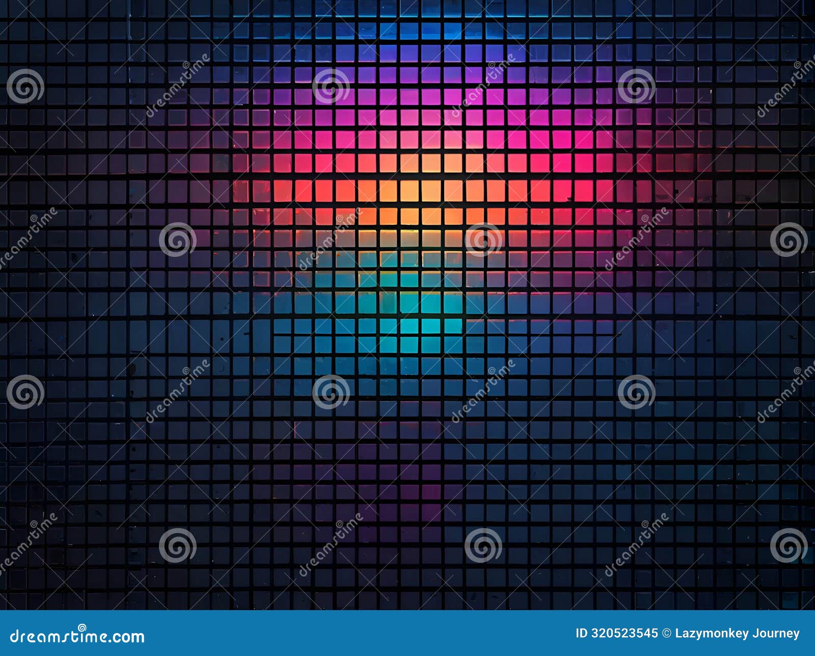 Abstract Neon Pixel Mosaic Pattern Background Illustration Stock ...