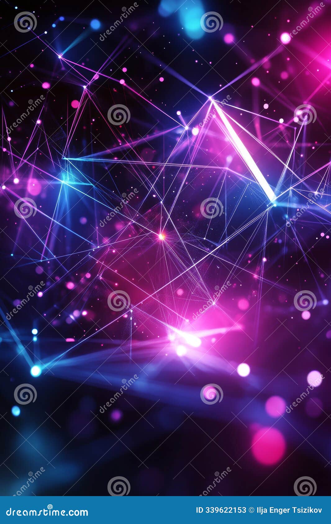 Abstract Neon Plexus Background, Vibrant Network Connecting Structure with Dots and Lines Stock ...