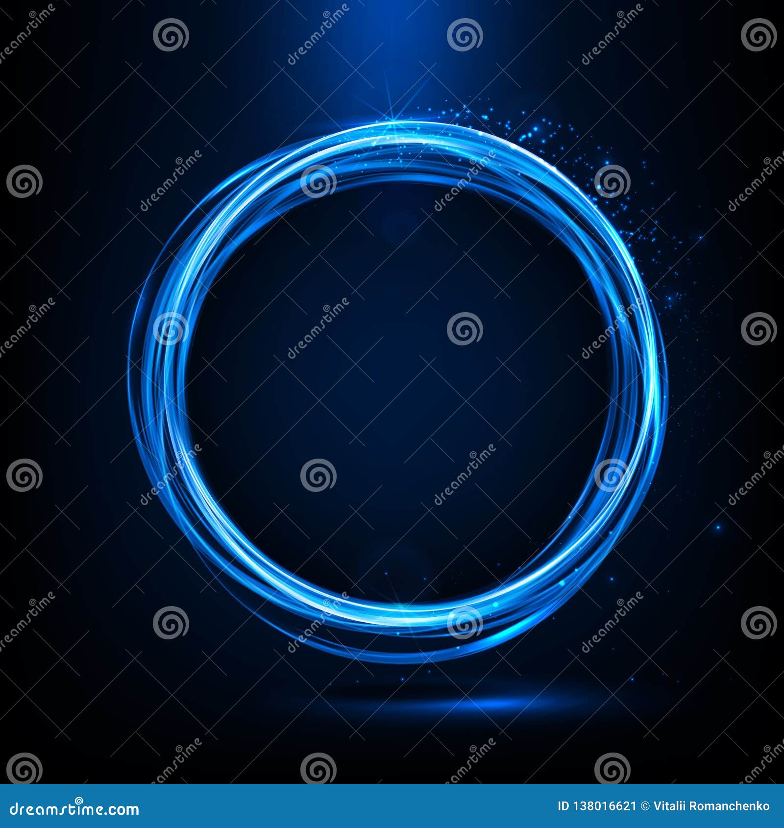 Abstract Neon Ring. Light Effect. The Whirlwind Of Shiny Particles ...