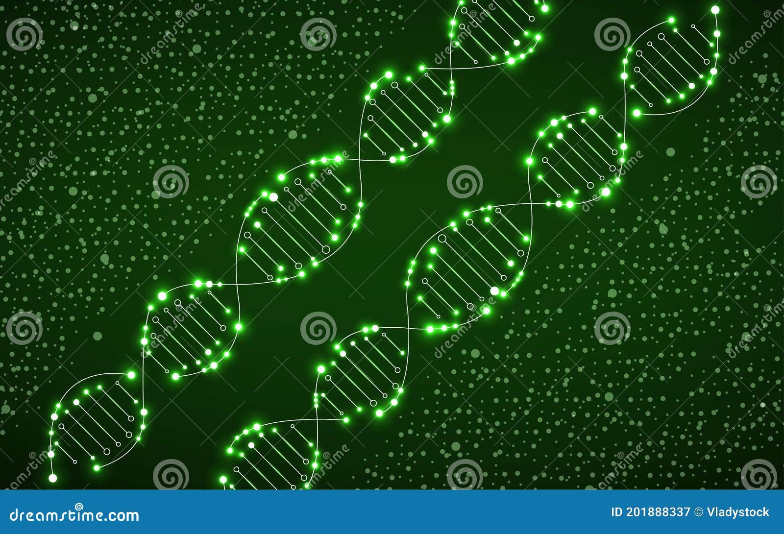 Abstract Neon Spiral of DNA, Glowing Molecular Background Stock ...