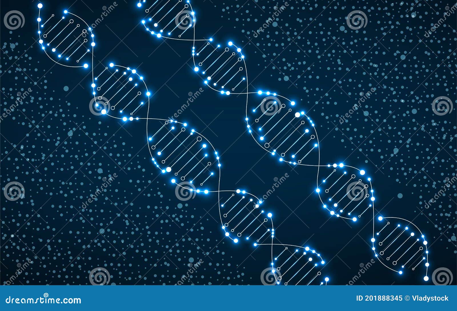 Abstract Neon Spiral of DNA, Glowing Molecular Background Stock ...