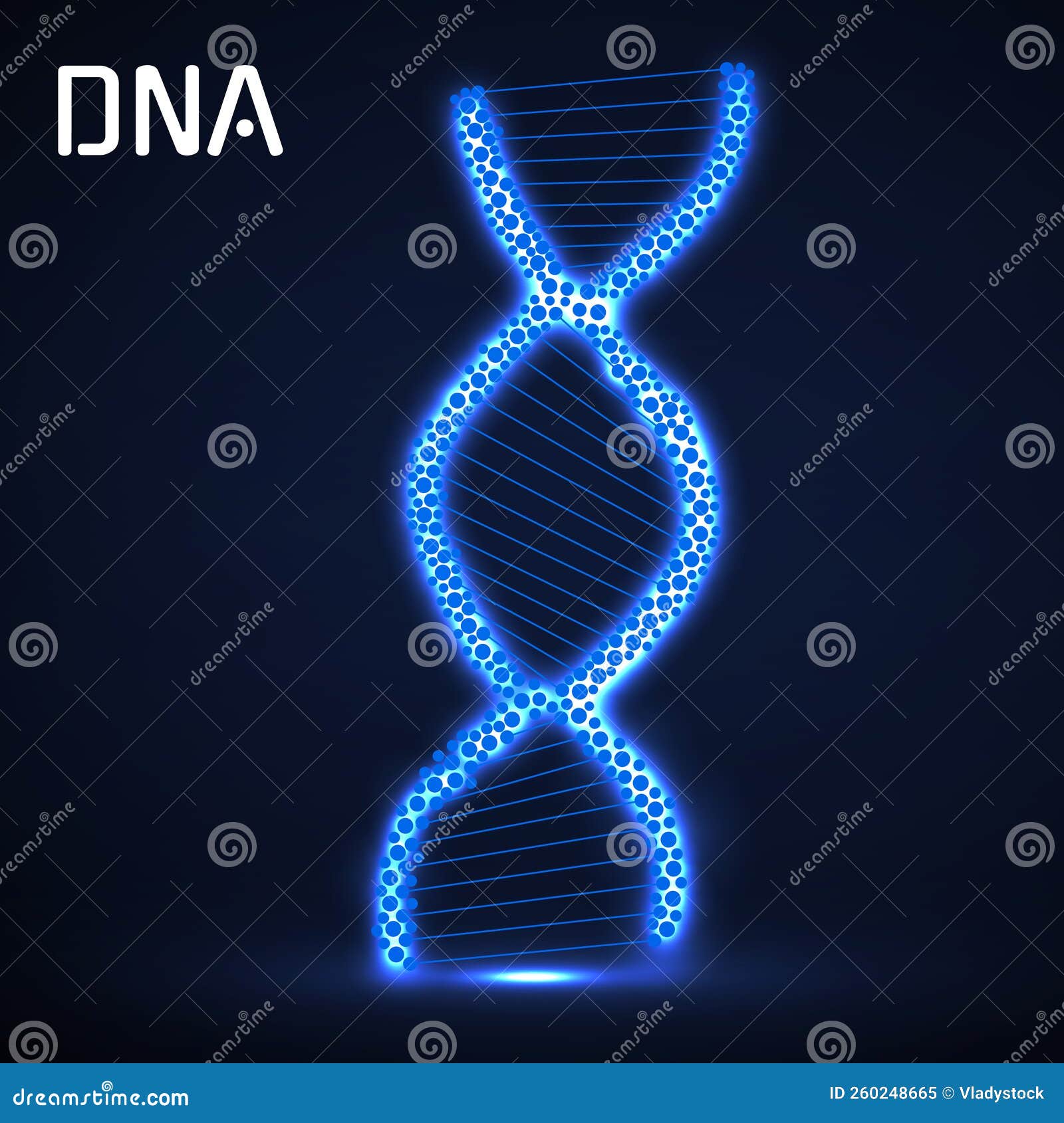Abstract Neon Spiral of DNA, Glowing Molecular Background and Science ...