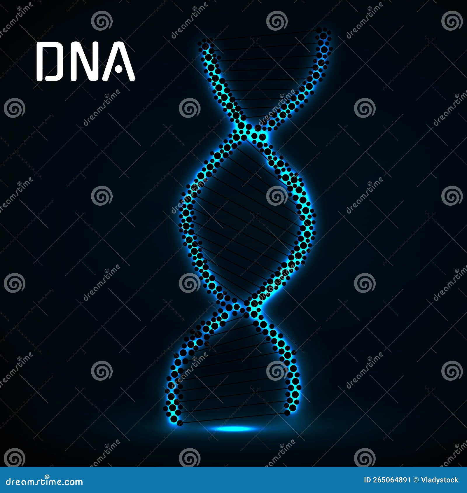Abstract Neon Spiral of DNA, Glowing Molecular Background and Science ...