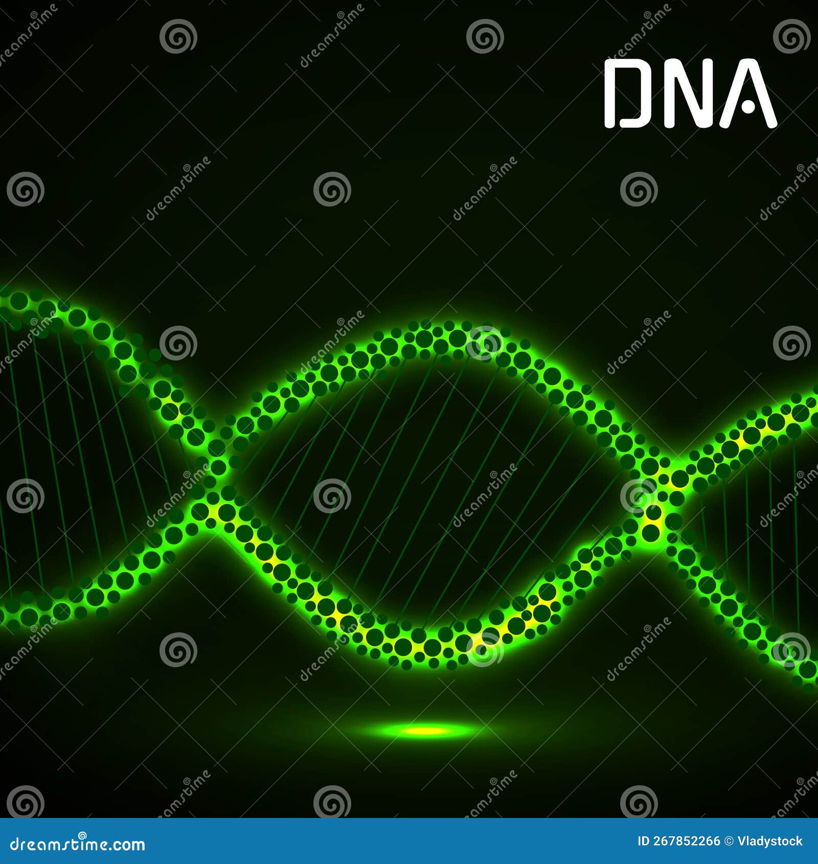 Abstract Neon Spiral of DNA, Glowing Molecular Background and Science ...